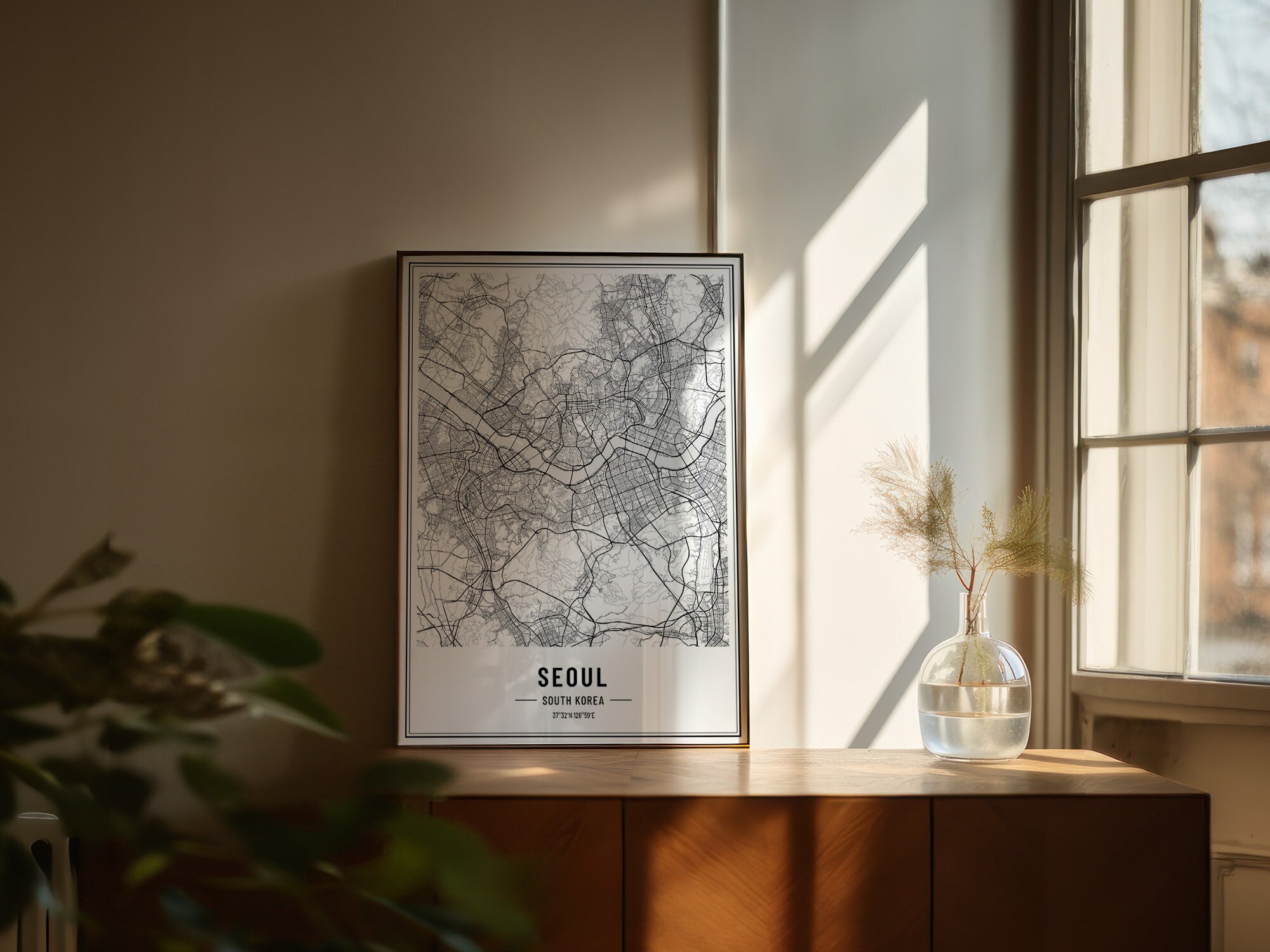 Seoul South Korea Map Digital Print, Seoul South Korea Map Poster ...