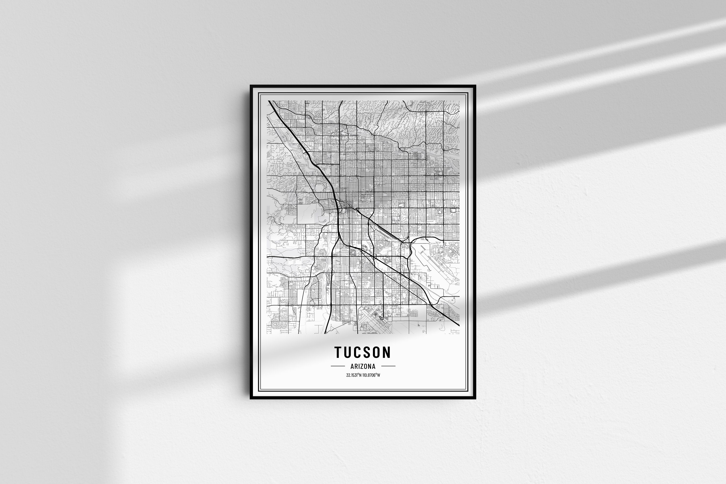 Tucson Arizona Map Digital Print, Tucson Arizona Map Poster, Tucson ...