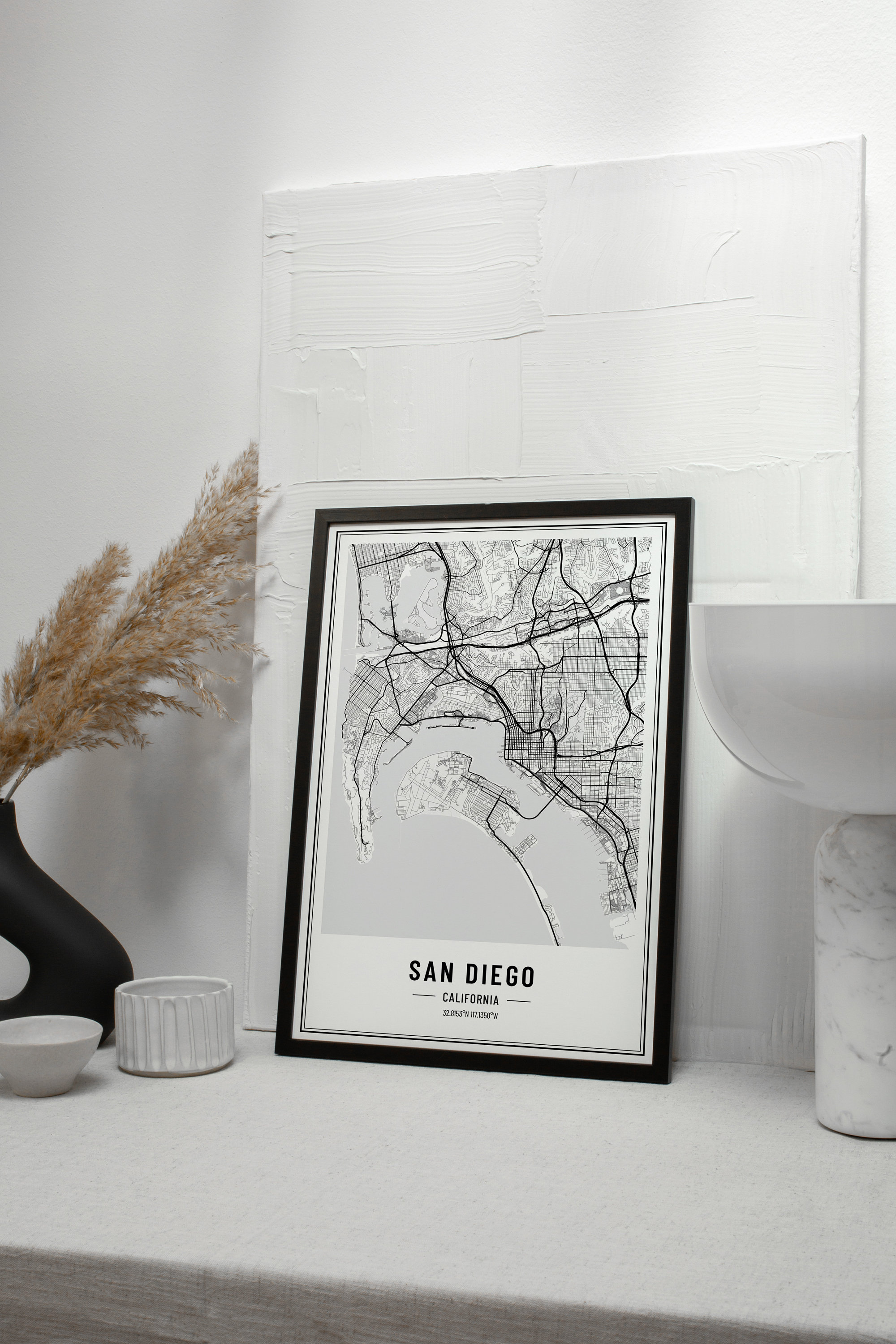 San Diego California Map Digital Print, San Diego Map Poster, San Diego ...