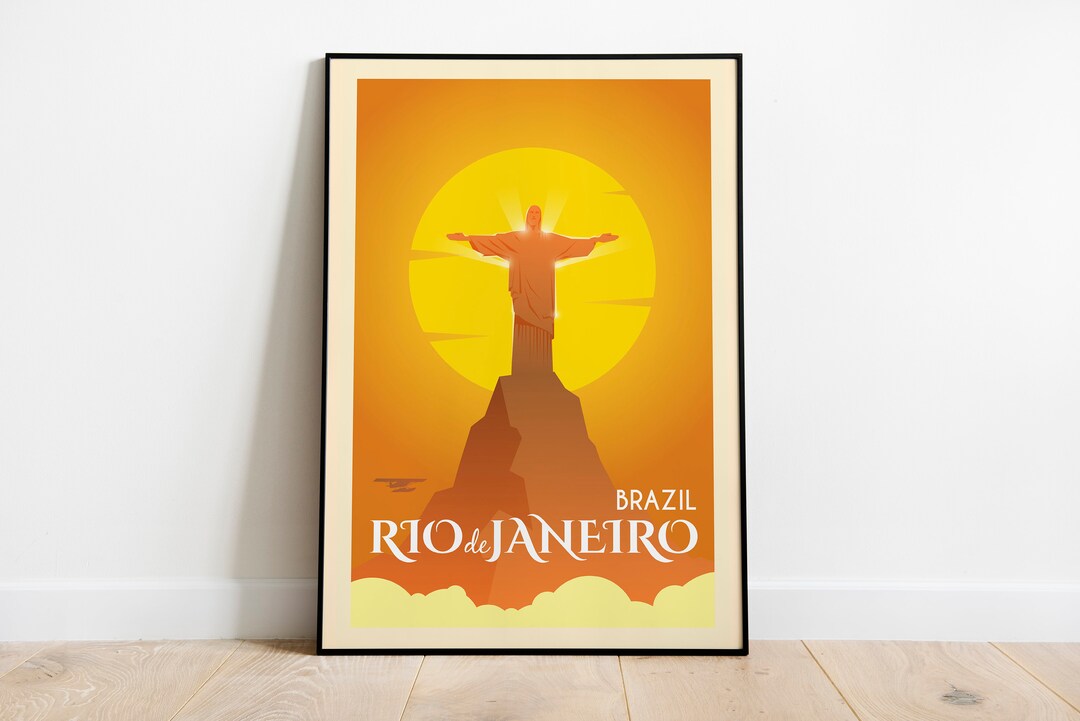 Rio De Janeiro Christ the Redeemer Brazil Travel Poster, Rio De Janeiro ...