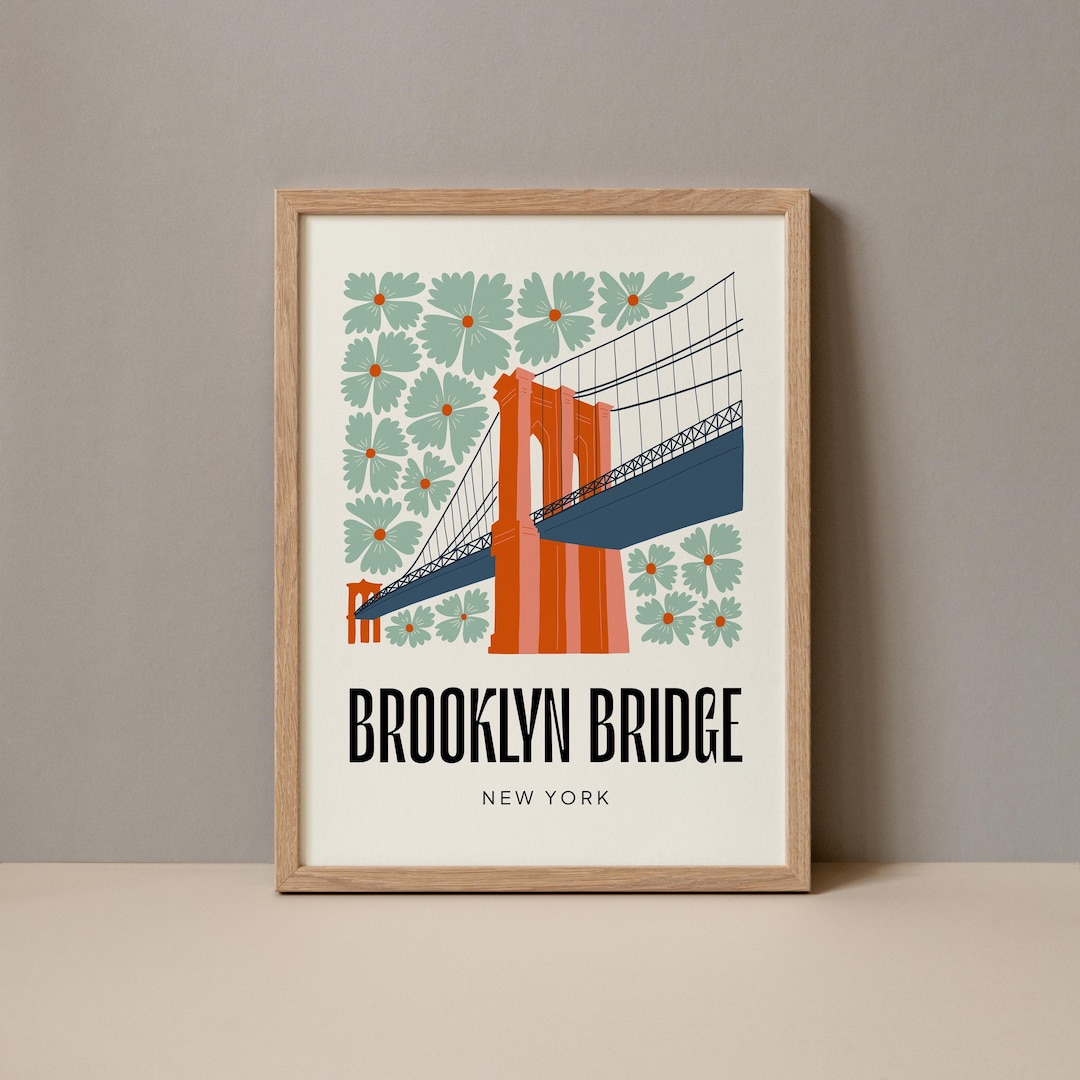 Brooklyn Bridge NY Poster, Brooklyn Bridge Abstract Gallery Print ...