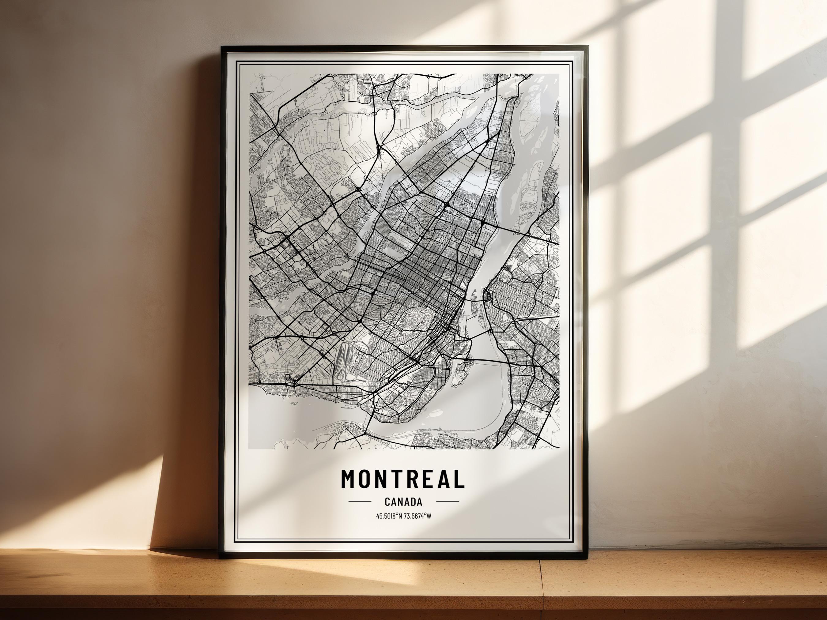 Montreal Canada Map Digital Print, Montreal Canada Map Poster, Montreal ...