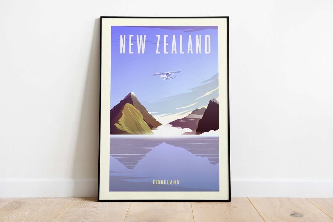 New Zealand Travel Poster, New Zealand Gallery Wall Art, New Zealand ...