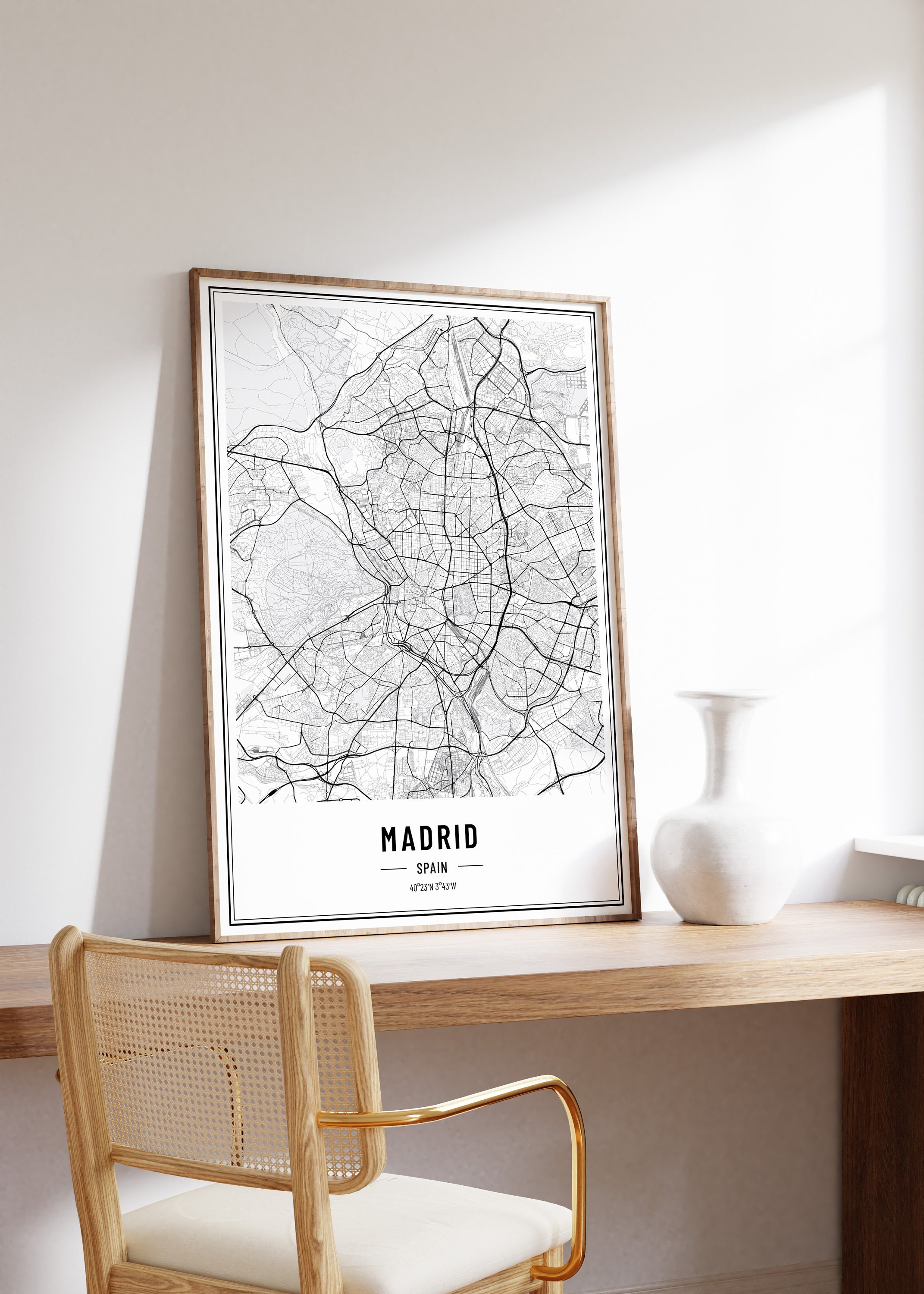 Madrid Spain Map Digital Print, Madrid Map Poster, Madrid Map Wall Art ...