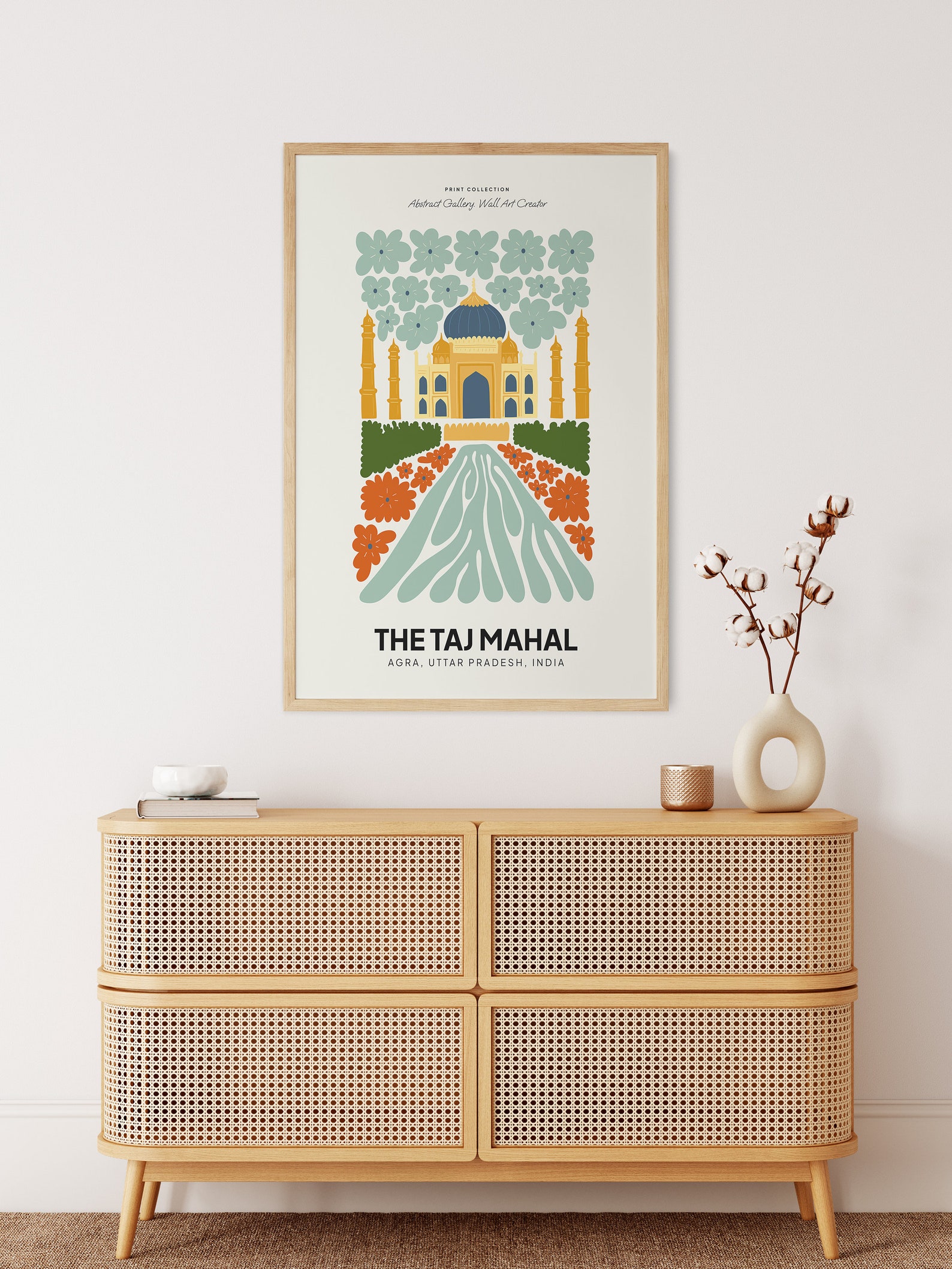 The Taj Mahal Agra India Poster, the Taj Mahal Print, the Taj Mahal ...