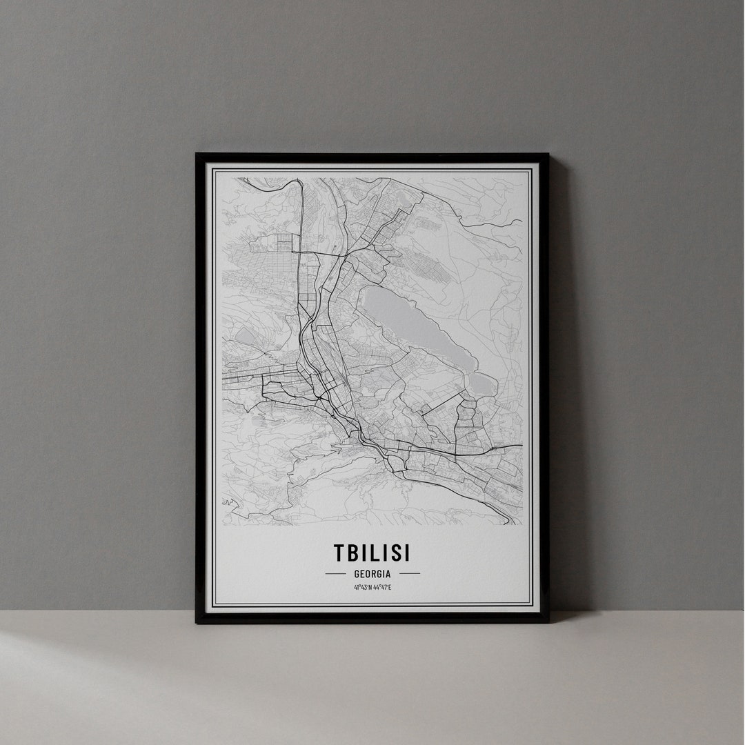 Tbilsi Georgia Map Digital Print, Tbilsi Map Poster, Tbilsi Map Wall ...