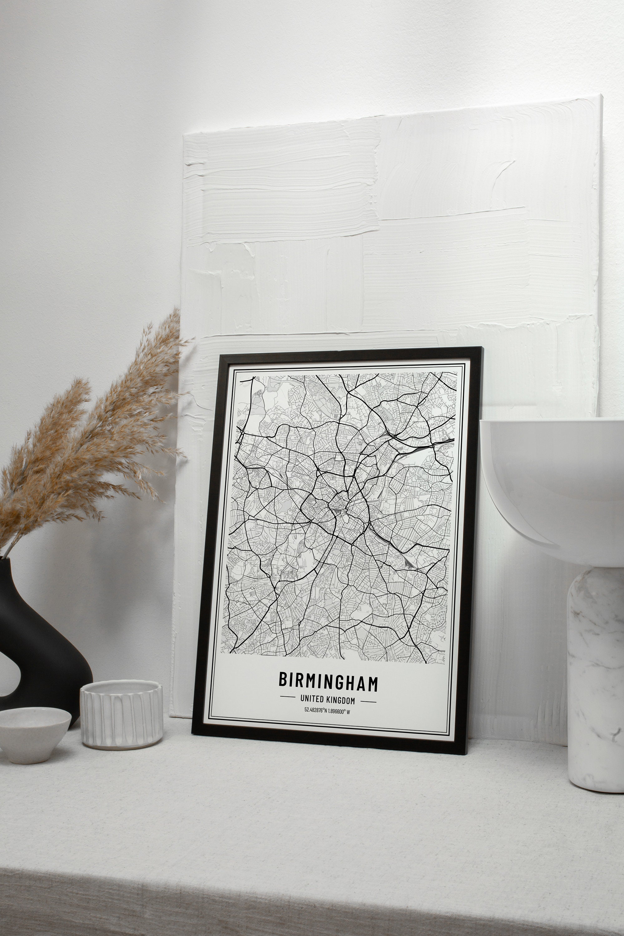 Birmingham UK Map Digital Print, Birmingham Map Poster, Birmingham Map ...