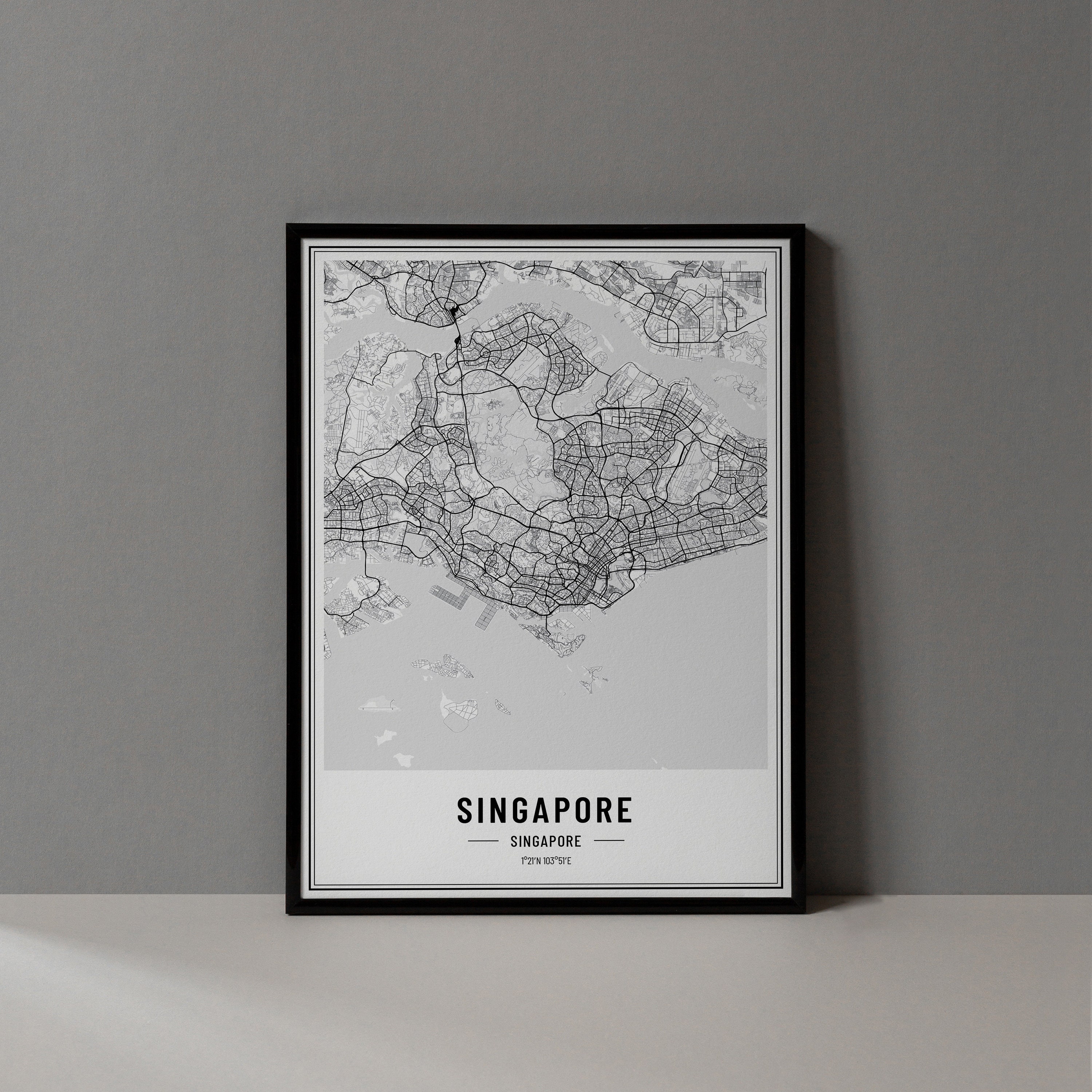 Singapore Singapore Map Digital Print, Singapore Singapore Map Poster ...