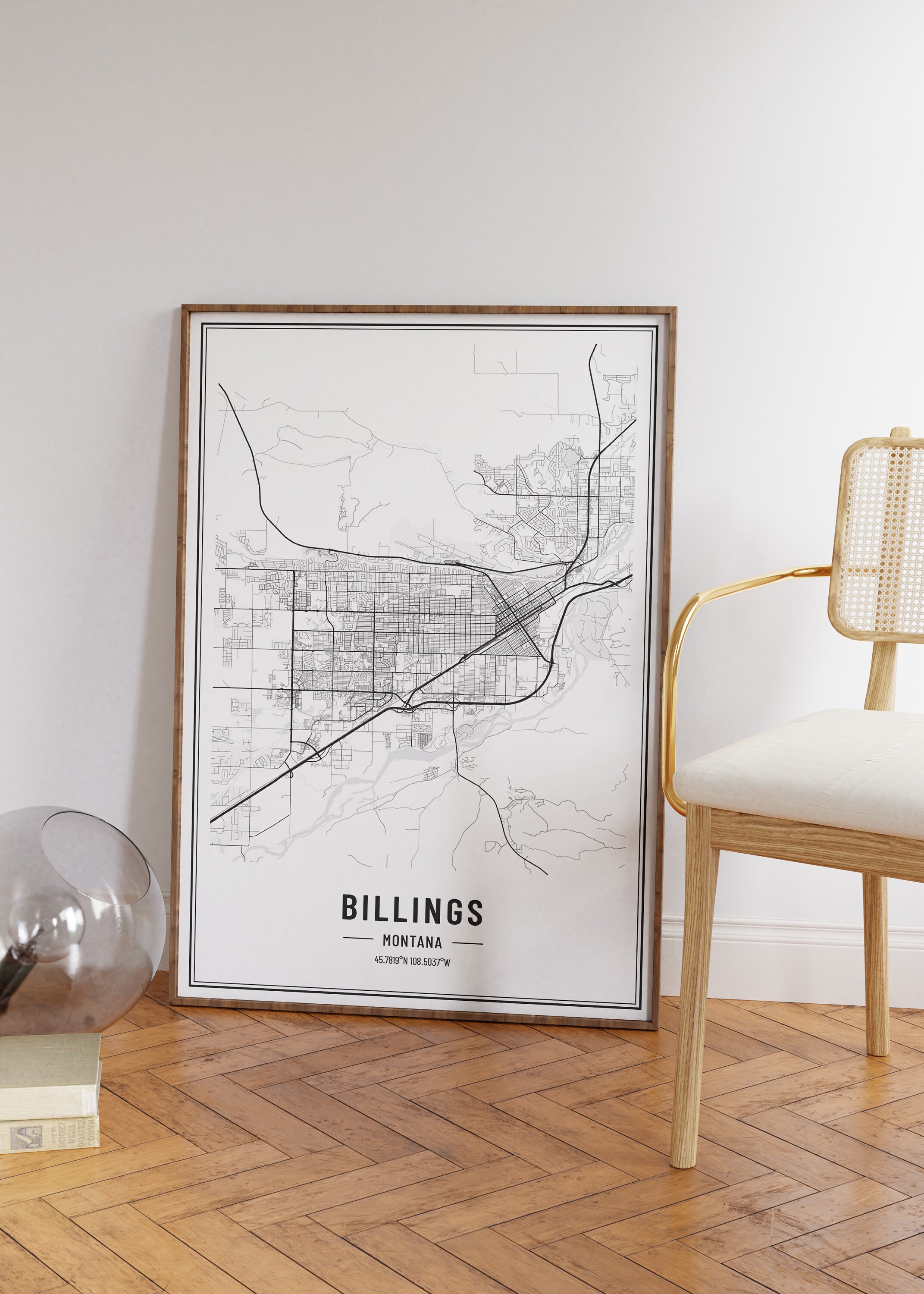 Billings Montana Map Digital Print, Billings Montana Map Poster ...