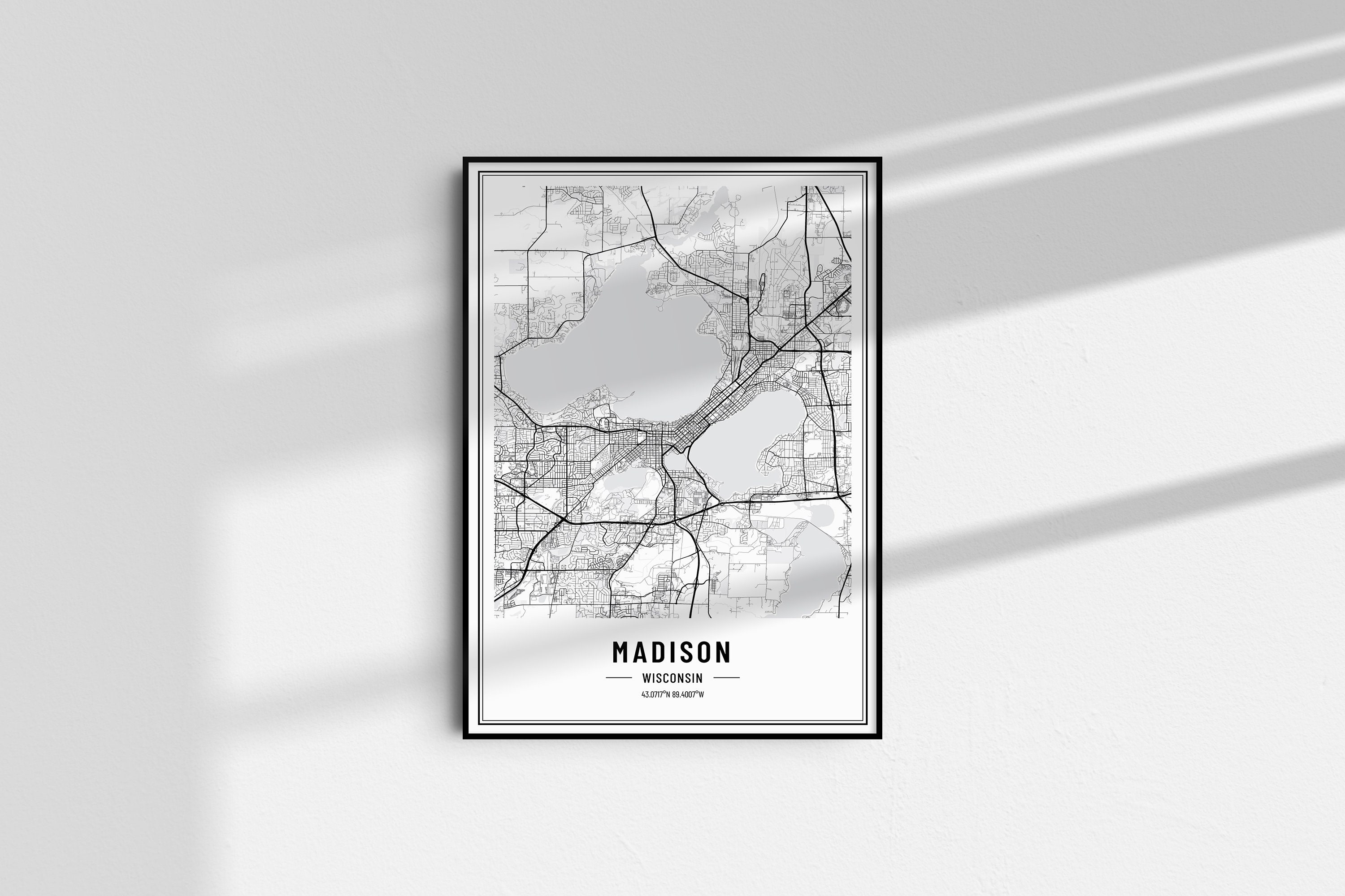 Madison Wisconsin Map Digital Print, Madison WI Map Poster, Madison ...