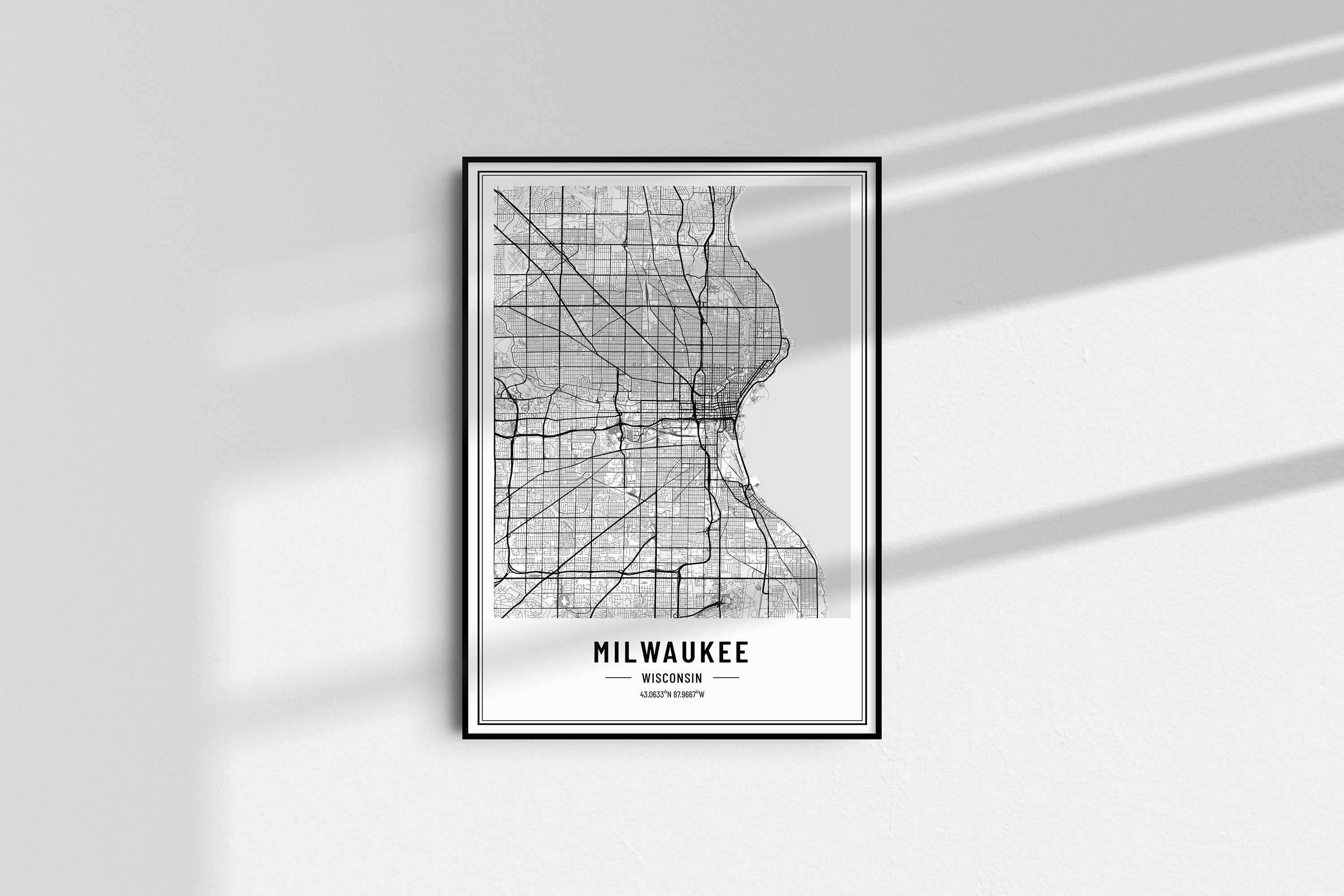 Milwaukee Wisconsin Map Digital Print, Milwaukee Map Poster, Milwaukee ...