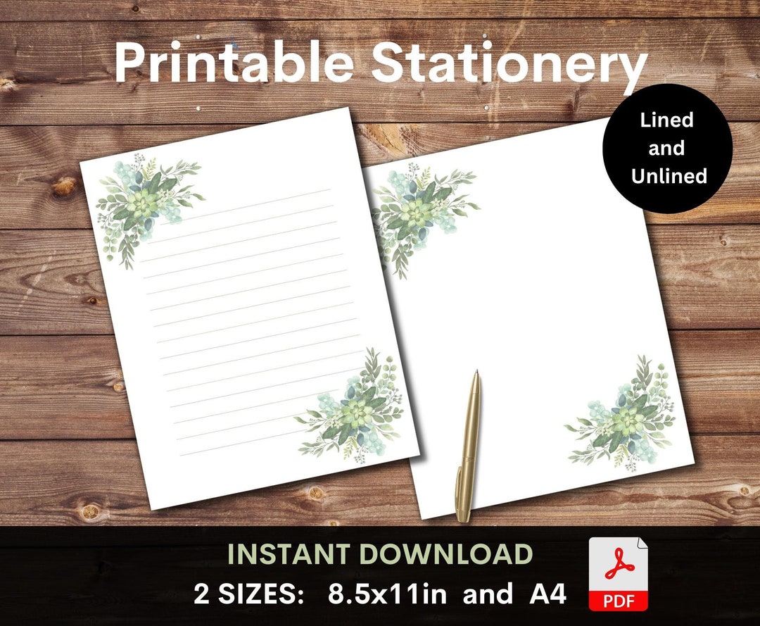 Printable Floral Stationery, Planner Inserts, Journal Paper, Journal ...