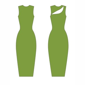 Chest Cut-out Body-con Dress Pattern UK Size 4 16 - Etsy