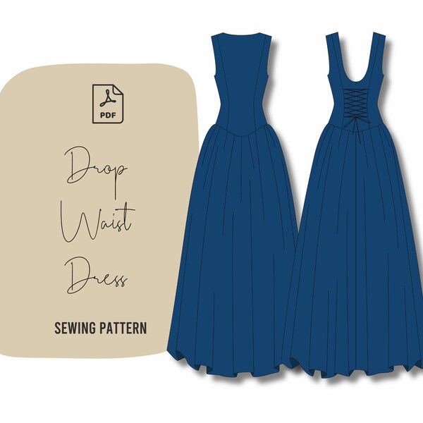 Drop Waist Dress Pattern - Etsy