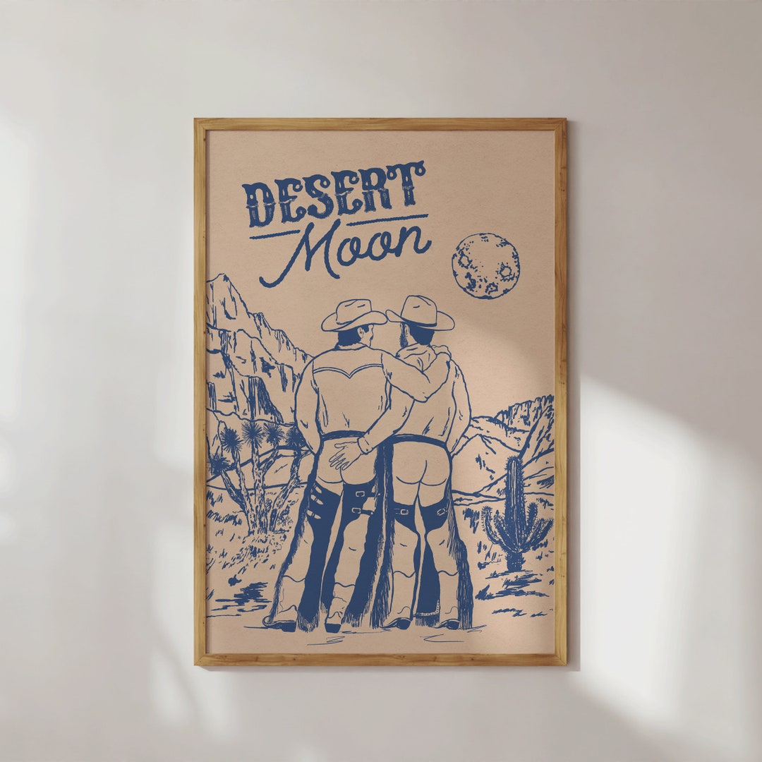 Desert Moon, Pin up Cowboy Print, Western Decor, Desert Artwork, Tattoo ...
