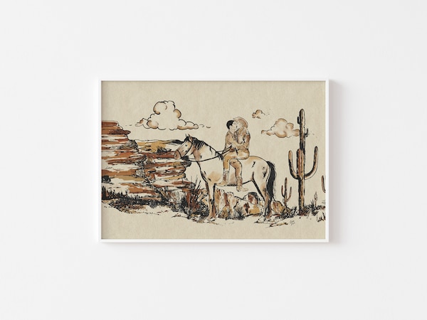 Cowboy Love Poster LGBTQ Art Gay Pride Queer Cowboy Decor - Etsy