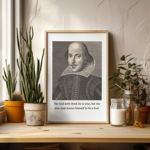 Shakespeare Quote Wall Art | Book Lover Gift | Gift for Drama Club ...