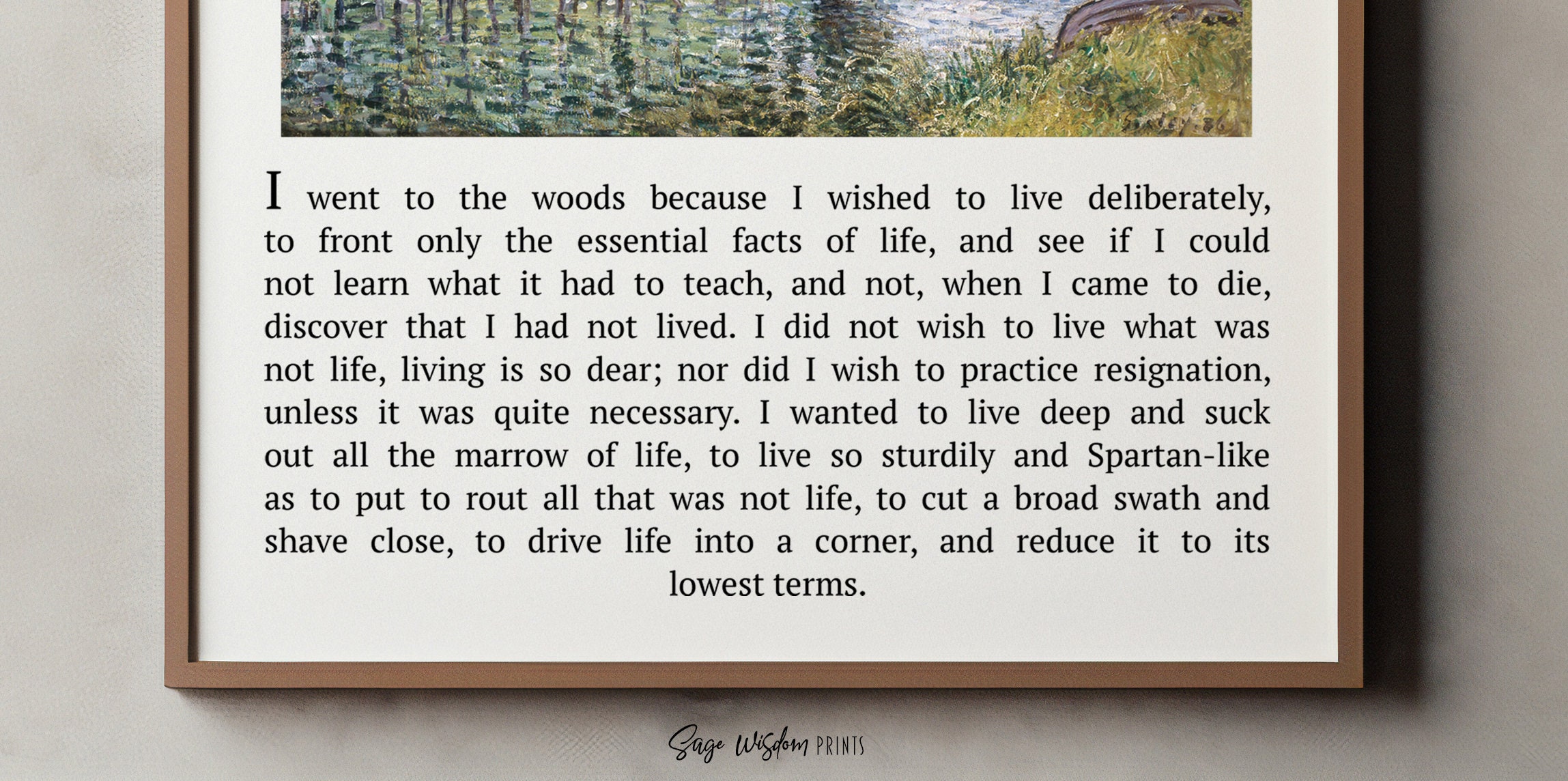 Thoreau Quote Print With Vintage Art Henry David Thoreau Printable ...