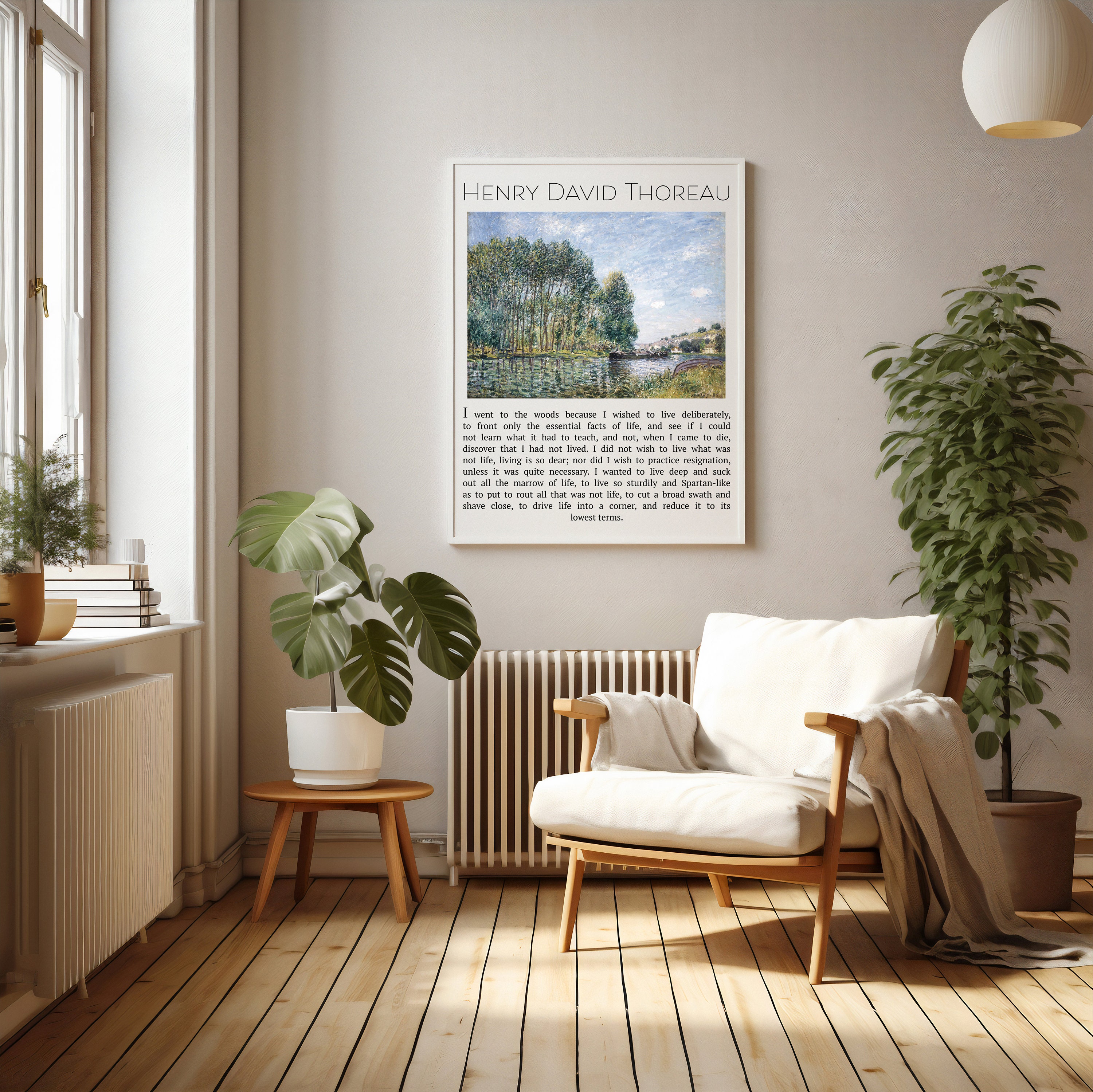 Thoreau Quote Print With Vintage Art Henry David Thoreau Printable ...