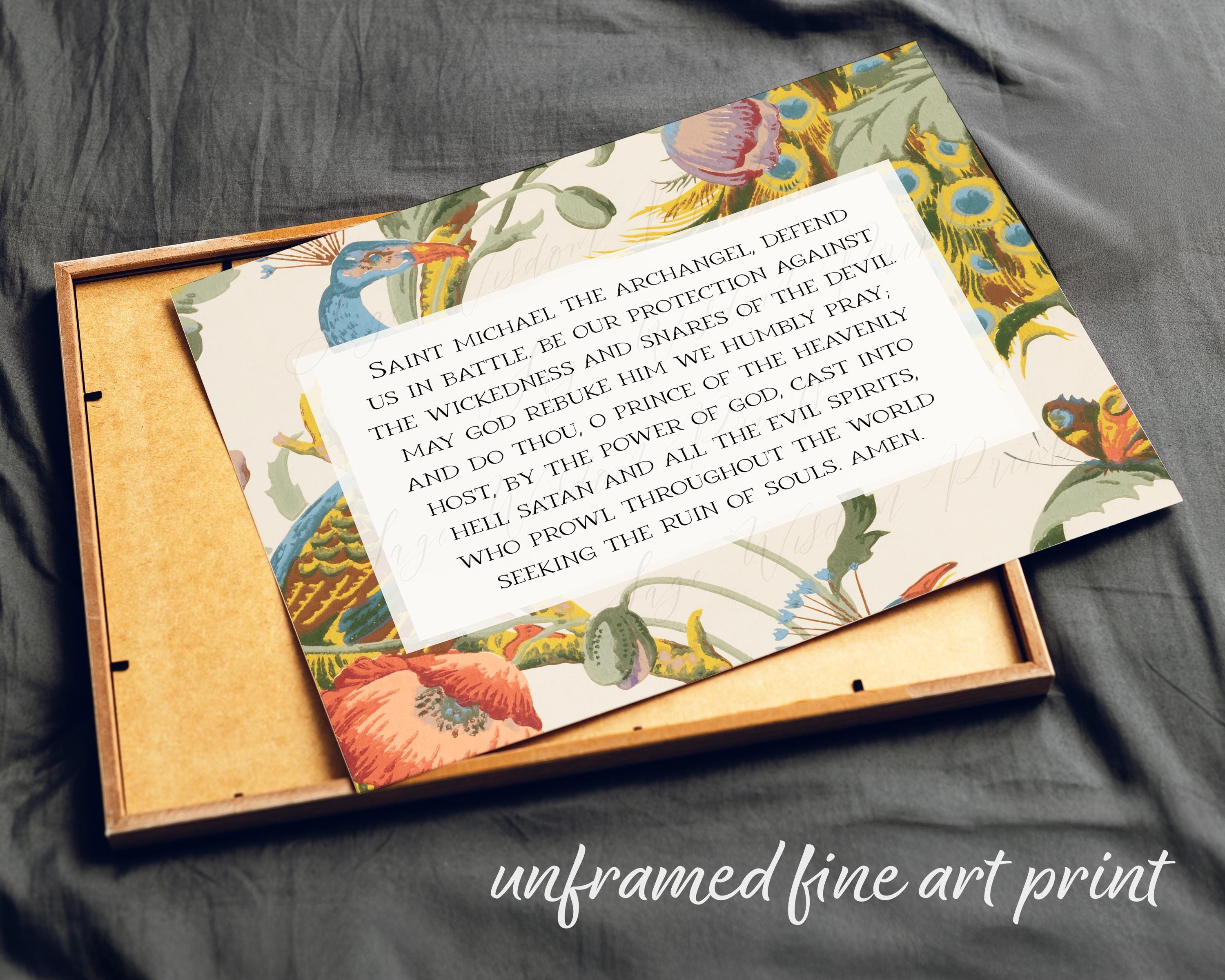 Prayer of St. Michael | Catholic Prayer Art, Religious Wall Art Decor ...