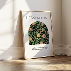Proverbs 15 Christian Wall Art | Bible Verse Print, Scripture Decor | A ...