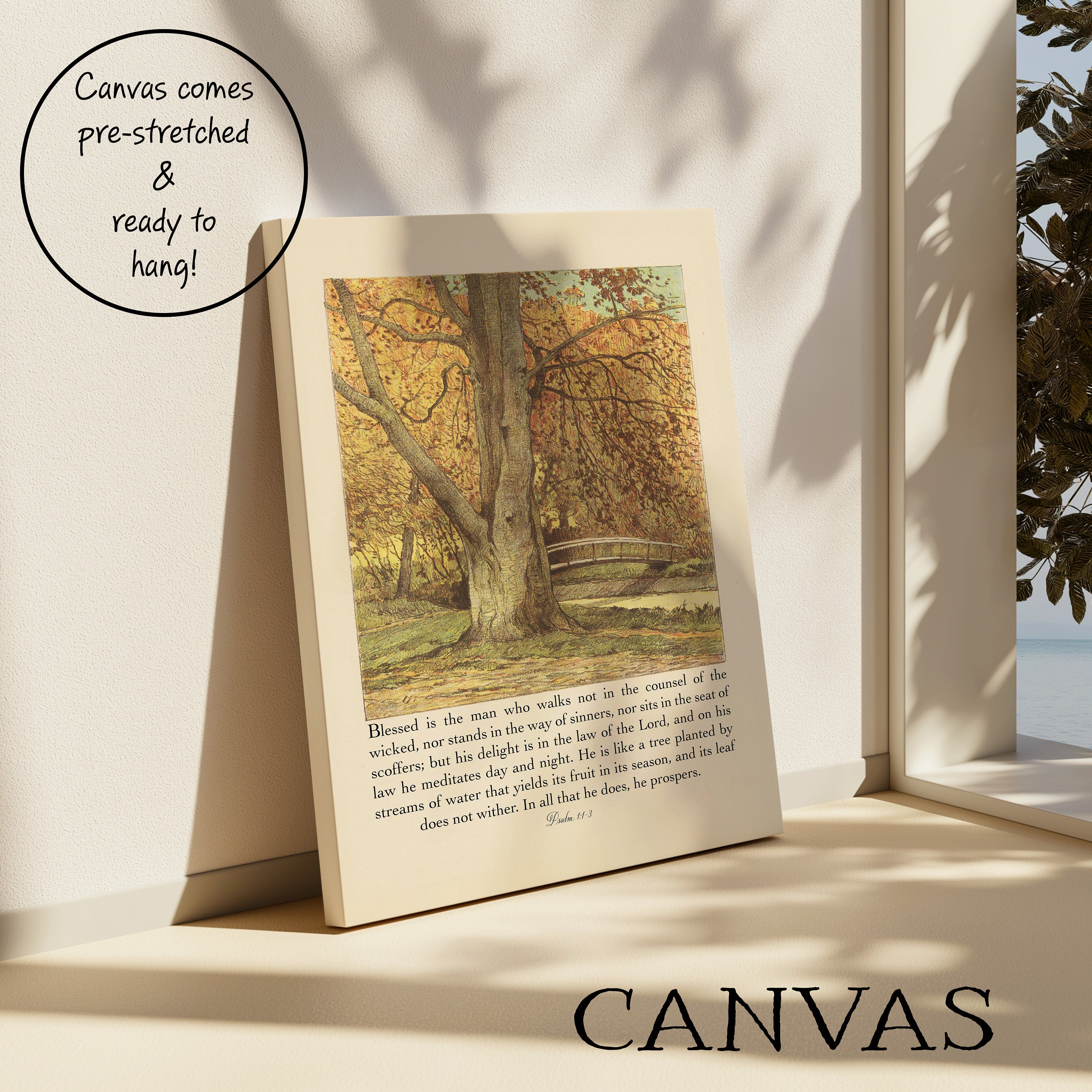 Psalm 1 Christian Wall Art for Fall, Thanksgiving | Scripture, Bible ...