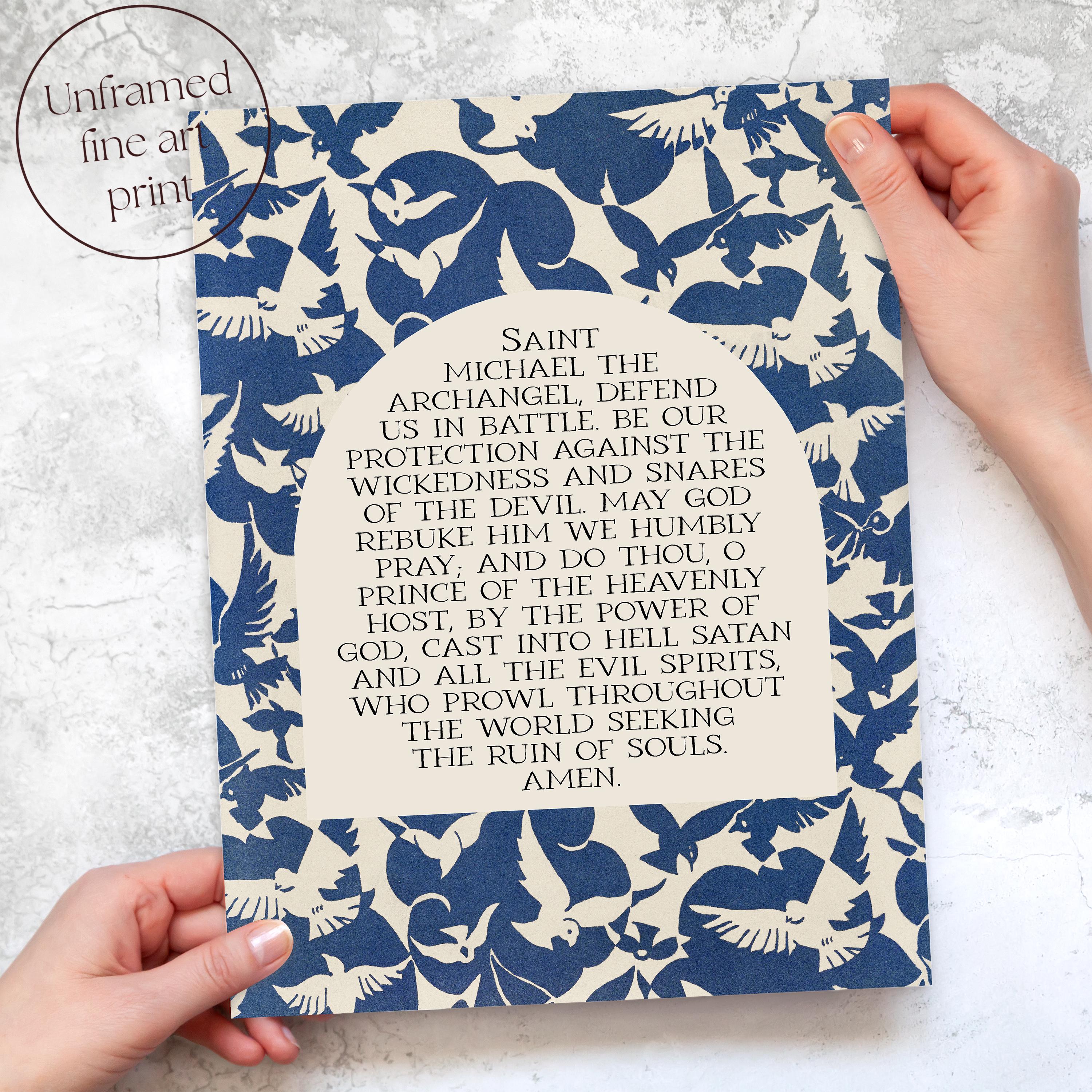 Prayer of St Michael Print | Christian Wall Art, Catholic Decor ...