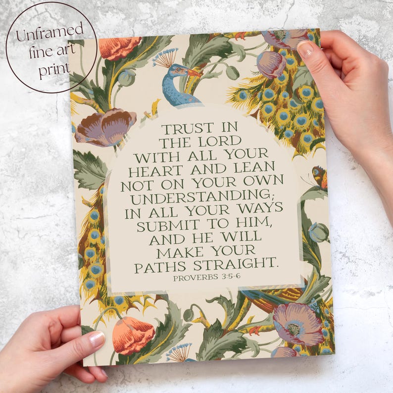 Proverbs 3:5-6 | Trust in the Lord | Modern Christian Wall Art ...