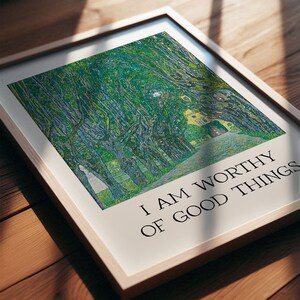 I Am Worthy Affirmation Wall Art, Mental Health, Therapy Office Decor ...