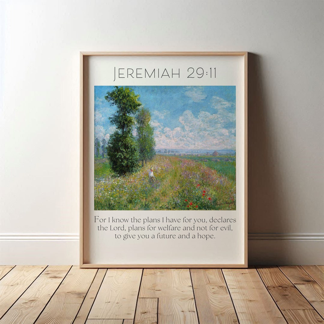 Jeremiah 29:11 Christian Wall Art Scripture Download Vintage Bible ...