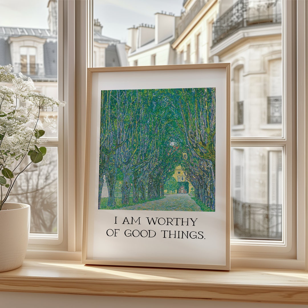 I Am Worthy Affirmation Wall Art, Mental Health, Therapy Office Decor ...