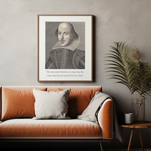 Shakespeare Quote Wall Art | Book Lover Gift | Gift for Drama Club ...