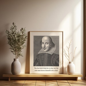 Shakespeare Quote Wall Art | Book Lover Gift | Gift for Drama Club ...