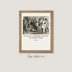 Diogenes Philosophy Quote Wall Art | Ancient Stoic, Gift for Professor ...