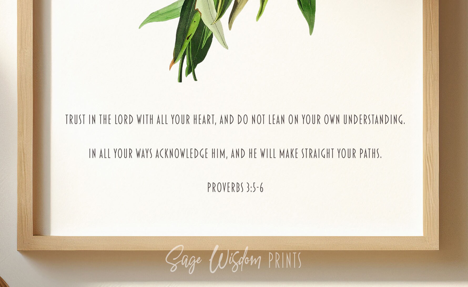Proverbs 3:5-6 Bible Verse Wall Art Vintage Bible Verse - Etsy