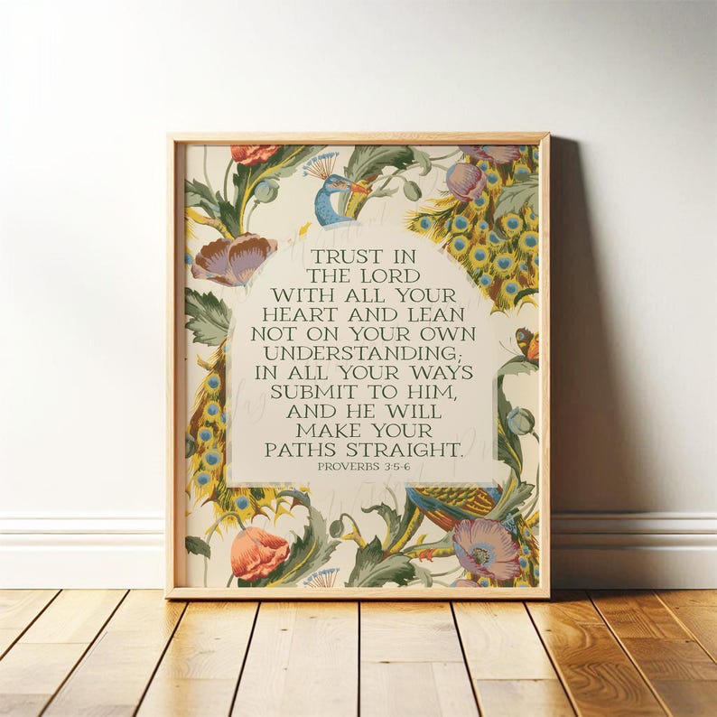Proverbs 3:5-6 | Trust in the Lord | Modern Christian Wall Art ...