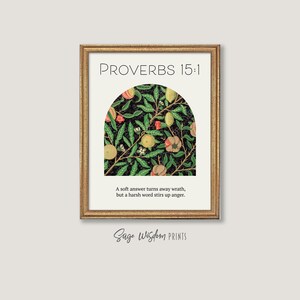 Proverbs 15 Christian Wall Art Bible Verse, Scripture Decor Gentle ...