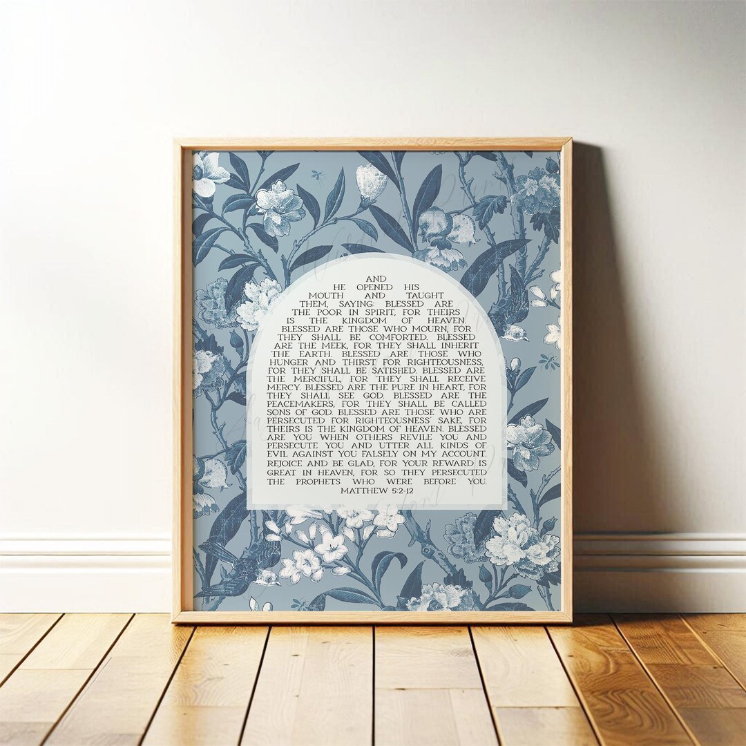 Beatitudes Print | Christian Wall Art, Bible Verse, Scripture Decor ...