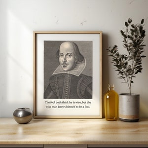 Shakespeare Quote Wall Art | Book Lover Gift for Literary Fan | Gift ...