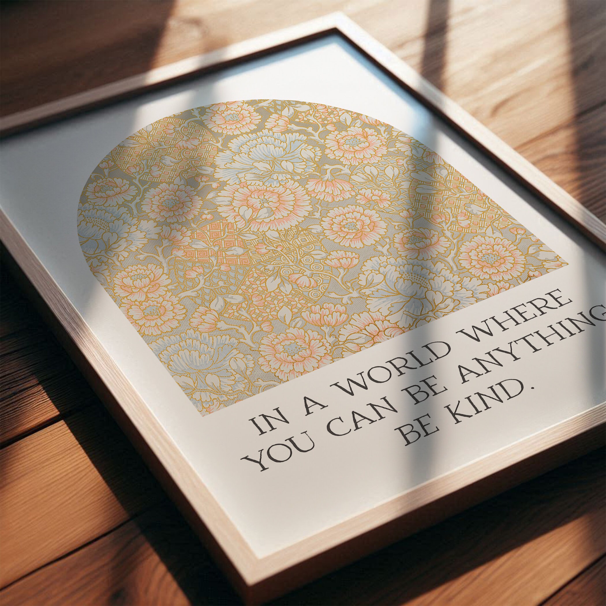 Be Kind Quote | Motivational Poster, Classroom Decor, Beige Floral Art ...