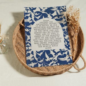 Prayer of St Michael Print | Christian Wall Art, Catholic Decor ...