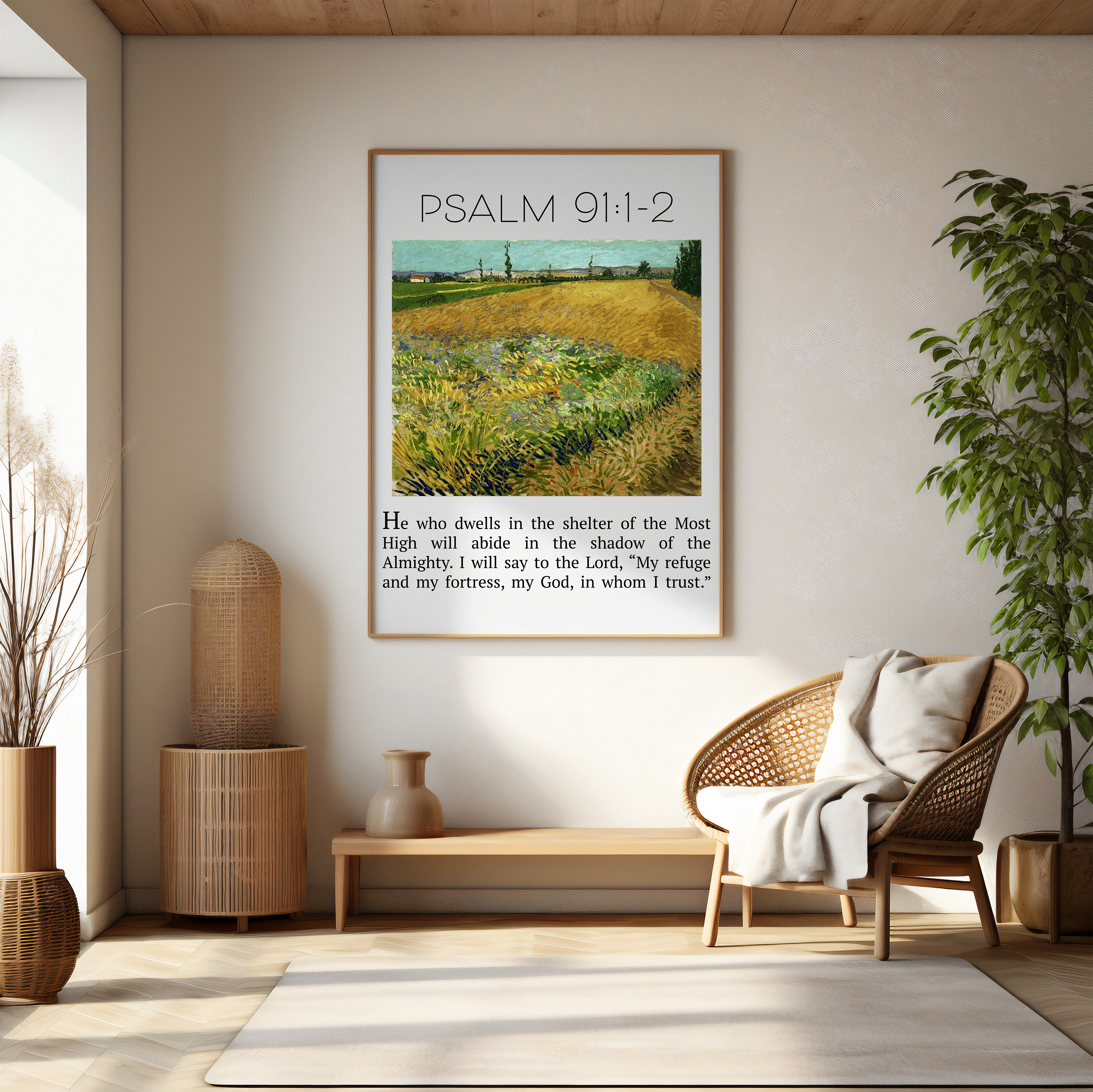 Psalm 91:1-2 Bible Verse Wall Art Bible Verse Art, Psalm 91 Print ...