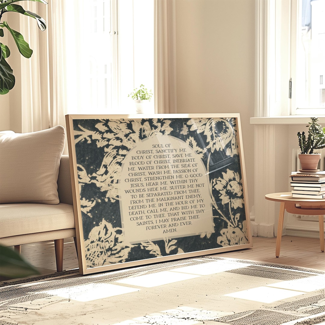 Anima Christi, Catholic Prayer to Christ | Horizontal Vintage Style ...