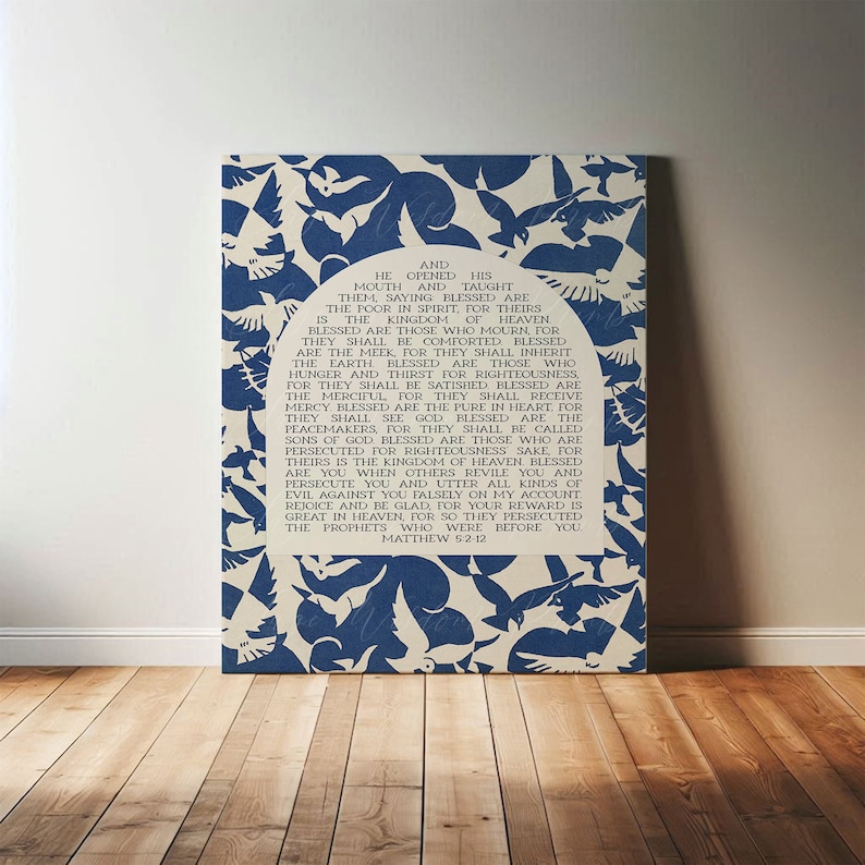 Beatitudes Printable | Bible Verse Wall Art | Matthew 5, Sermon on the ...