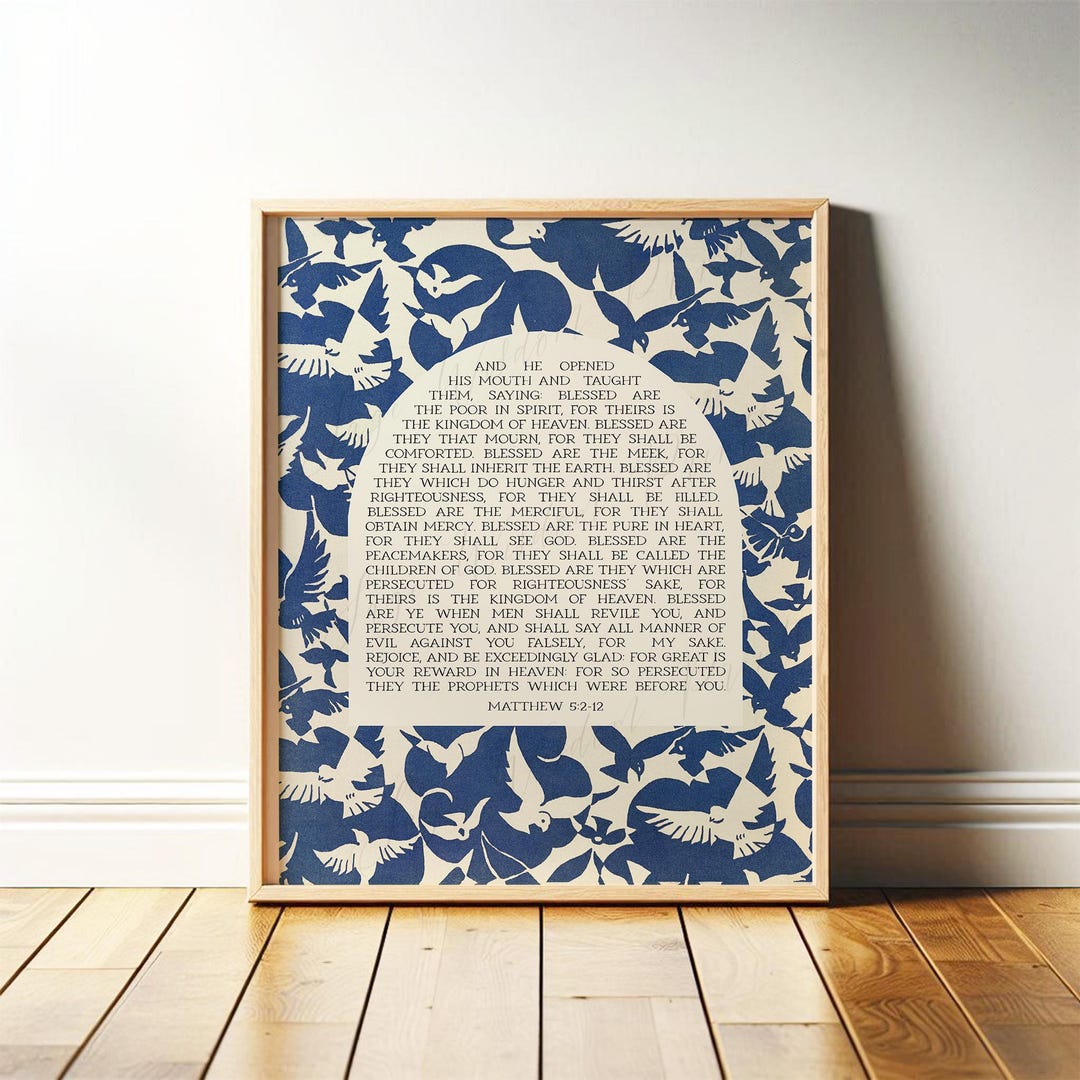 Beatitudes Print KJV | Modern Christian Wall Art | Bible Verse Decor ...