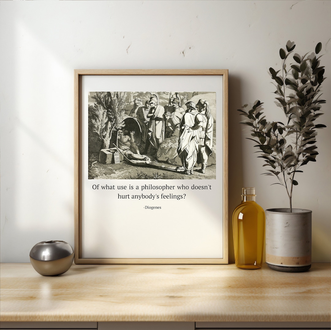 Diogenes Philosophy Quote Wall Art Ancient Stoic, Gift for Professor ...