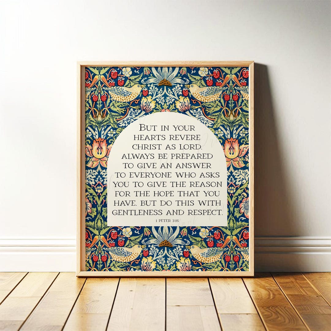1 Peter 3:15 Bible Verse Wall Art | Vintage Style Christian Print ...