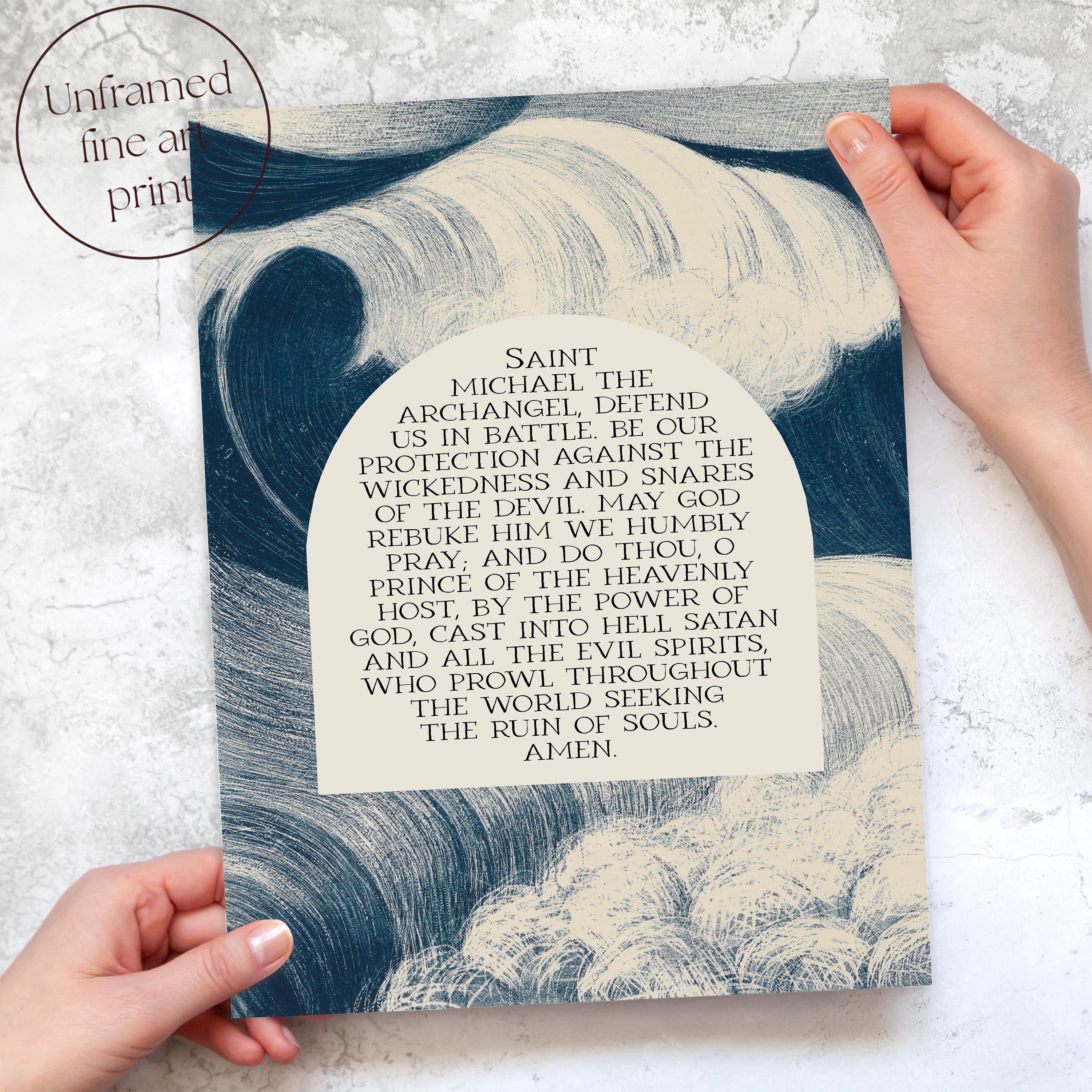 Prayer of St Michael Print | Christian Wall Art, Catholic Decor ...