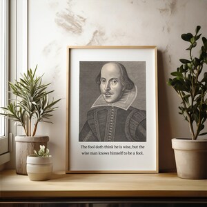 Shakespeare Quote Wall Art | Book Lover Gift | Gift for Drama Club ...