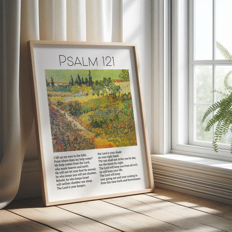 Psalm 121 Bible Verse Wall Art Christian Decor Eyes to the Hills ...
